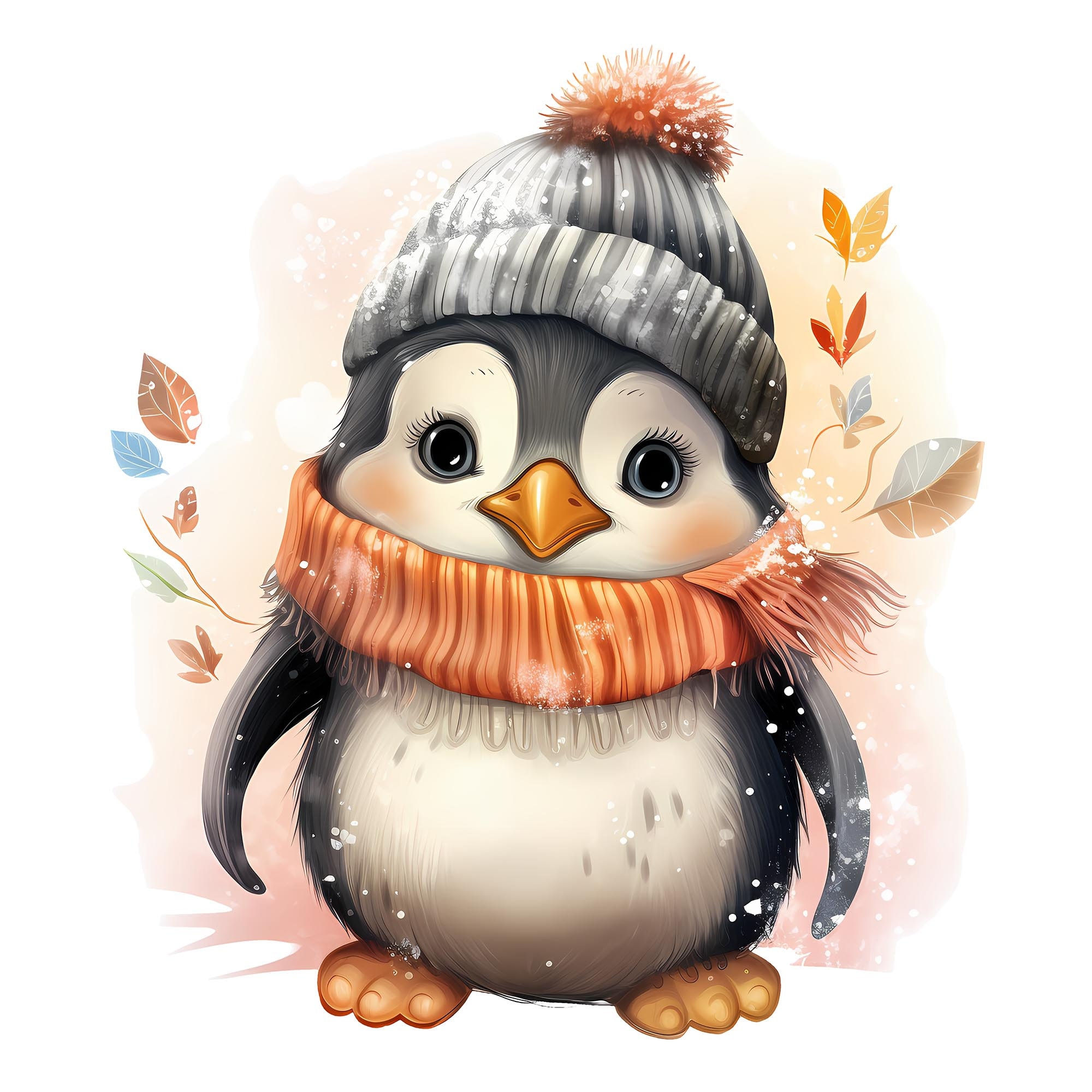 Cute Little Penguin Watercolor PNG Clipart Funny Penguin With - Etsy