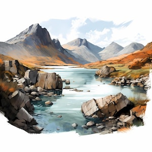 Snowdonia National Park Watercolor Sketch, Snowdonia National Park ...