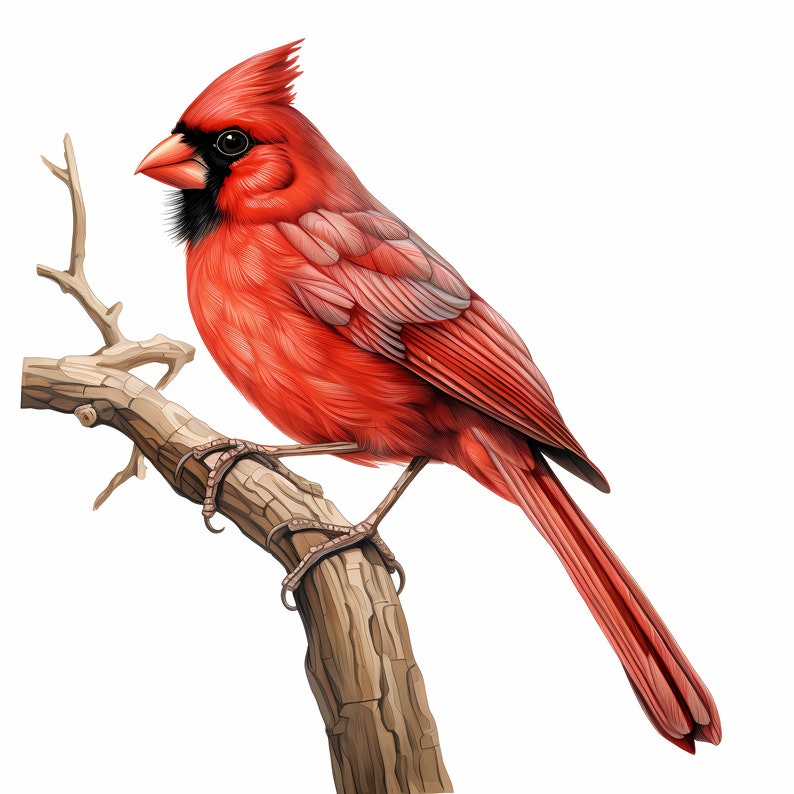 Red Cardinal Watercolor Clipart Bundle, Colorful Red Cardinal Set ...