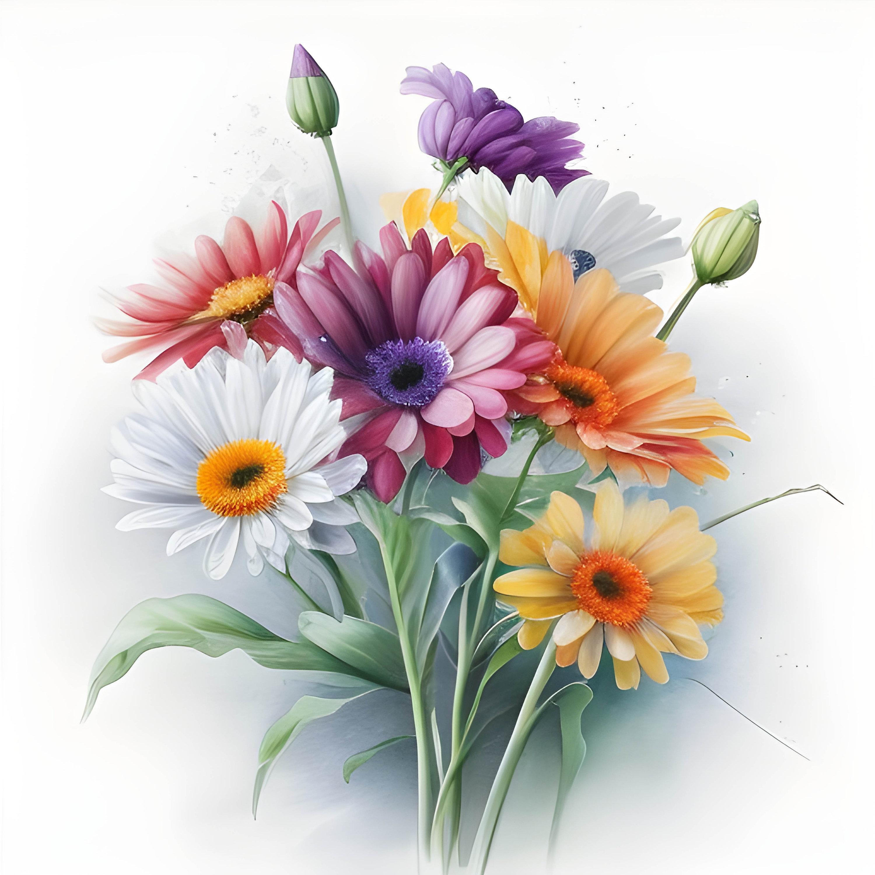 Daisy Watercolor Clipart, Watercolor Floral Clipart, Daisy Clipart ...