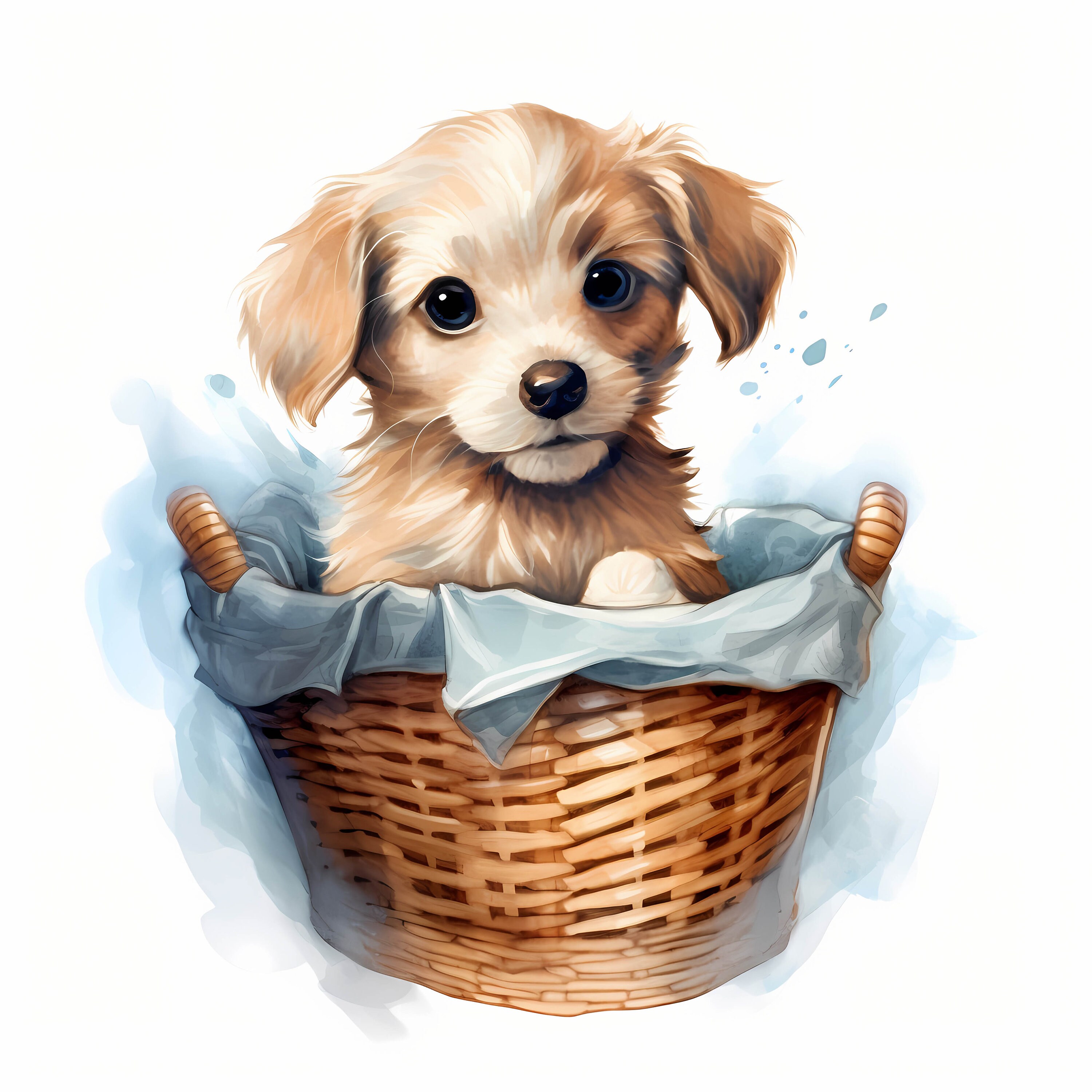 Watercolor Cute Puppy Clipart, Funny Dog Clipart, Sublimation Design ...