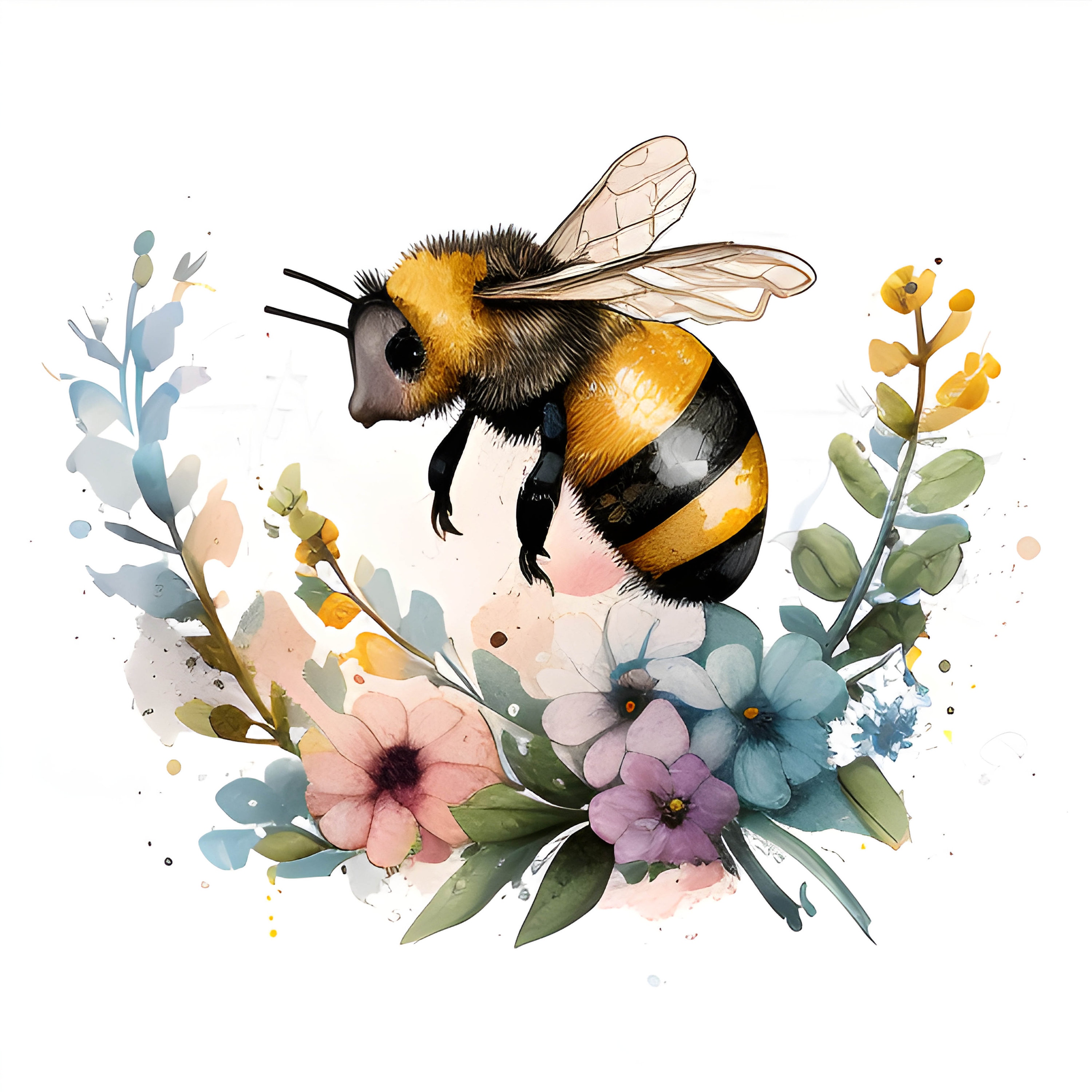 Watercolor Honey Bee Clipart Spring Garden Bee Clipart Wild - Etsy ...