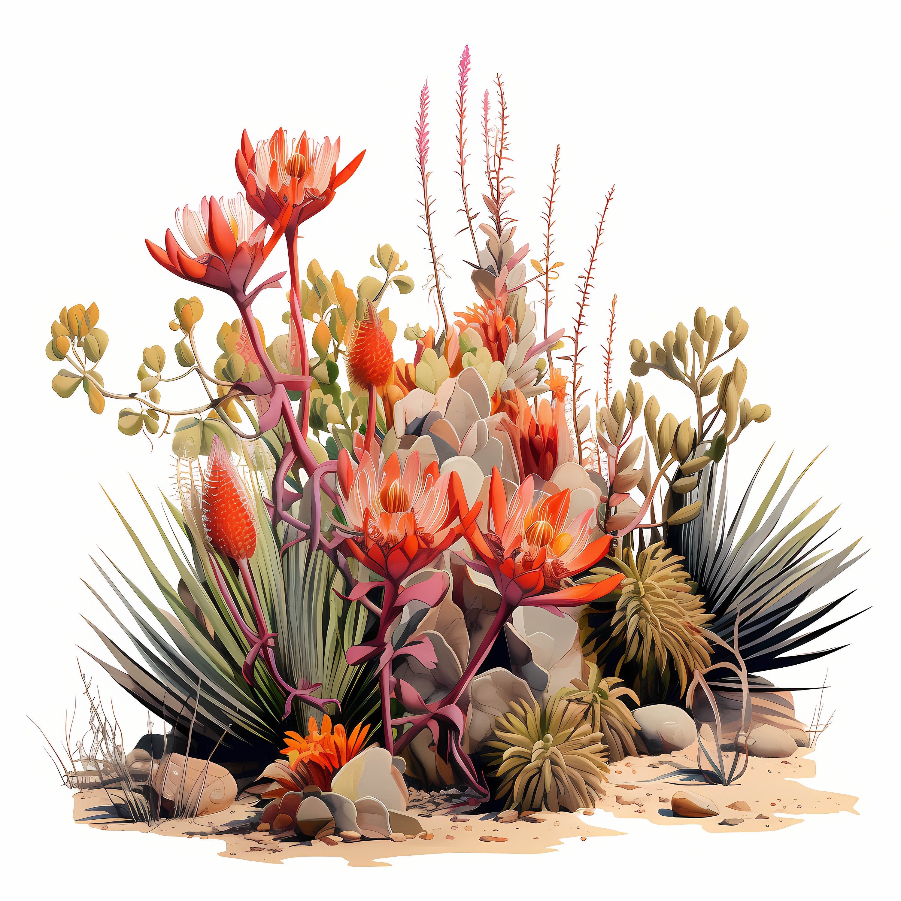 California Native Plants Clipart Bundle Floral Colorful - Etsy