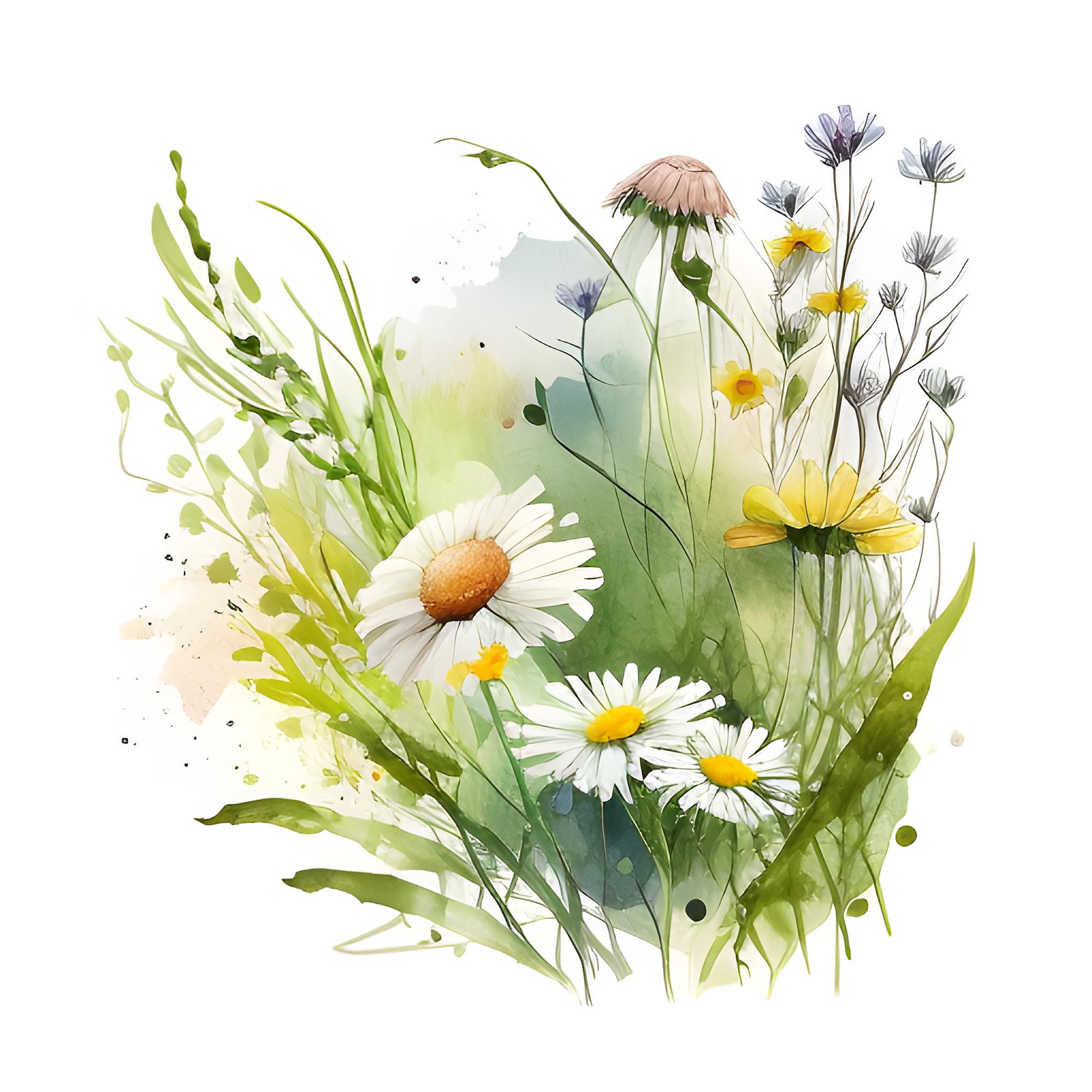 Watercolor Daisy Flowers Clipart, Floral Daisy Clipart, Daisies Bouquet ...