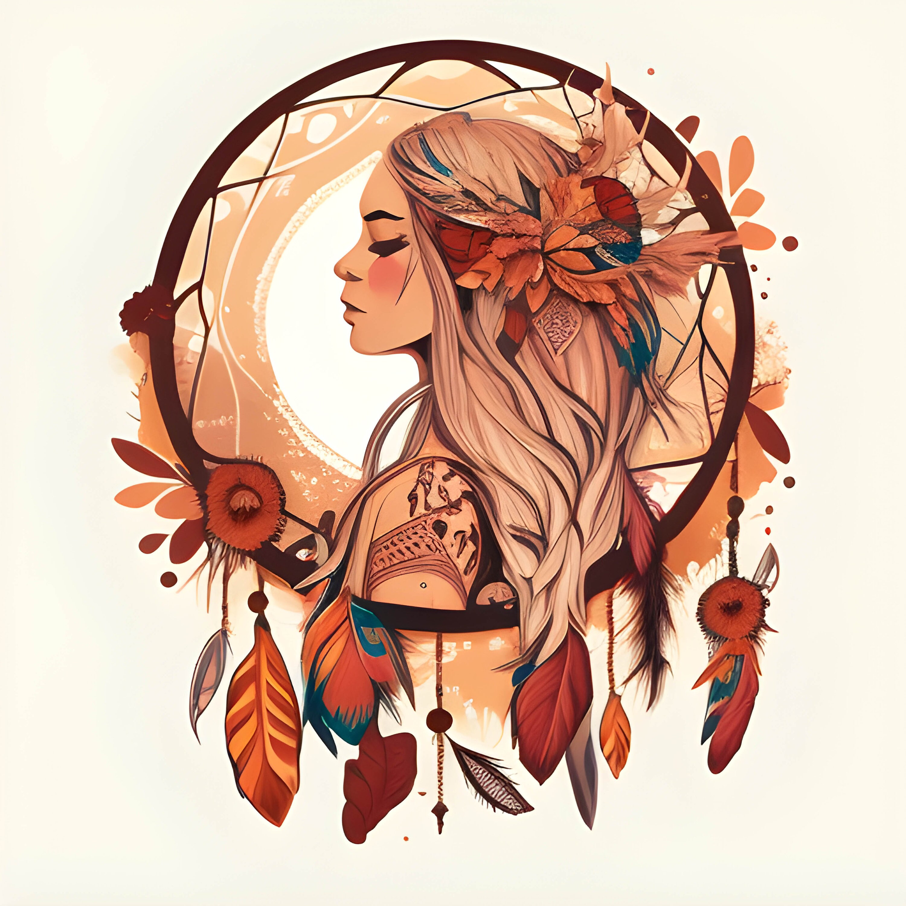 Boho Watercolor Dreamcatchers Clipart Tribal Feathers Boho - Etsy