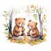 Adorable Teddy Bear Watercolor Clipart Bundle Cute Kawaii - Etsy