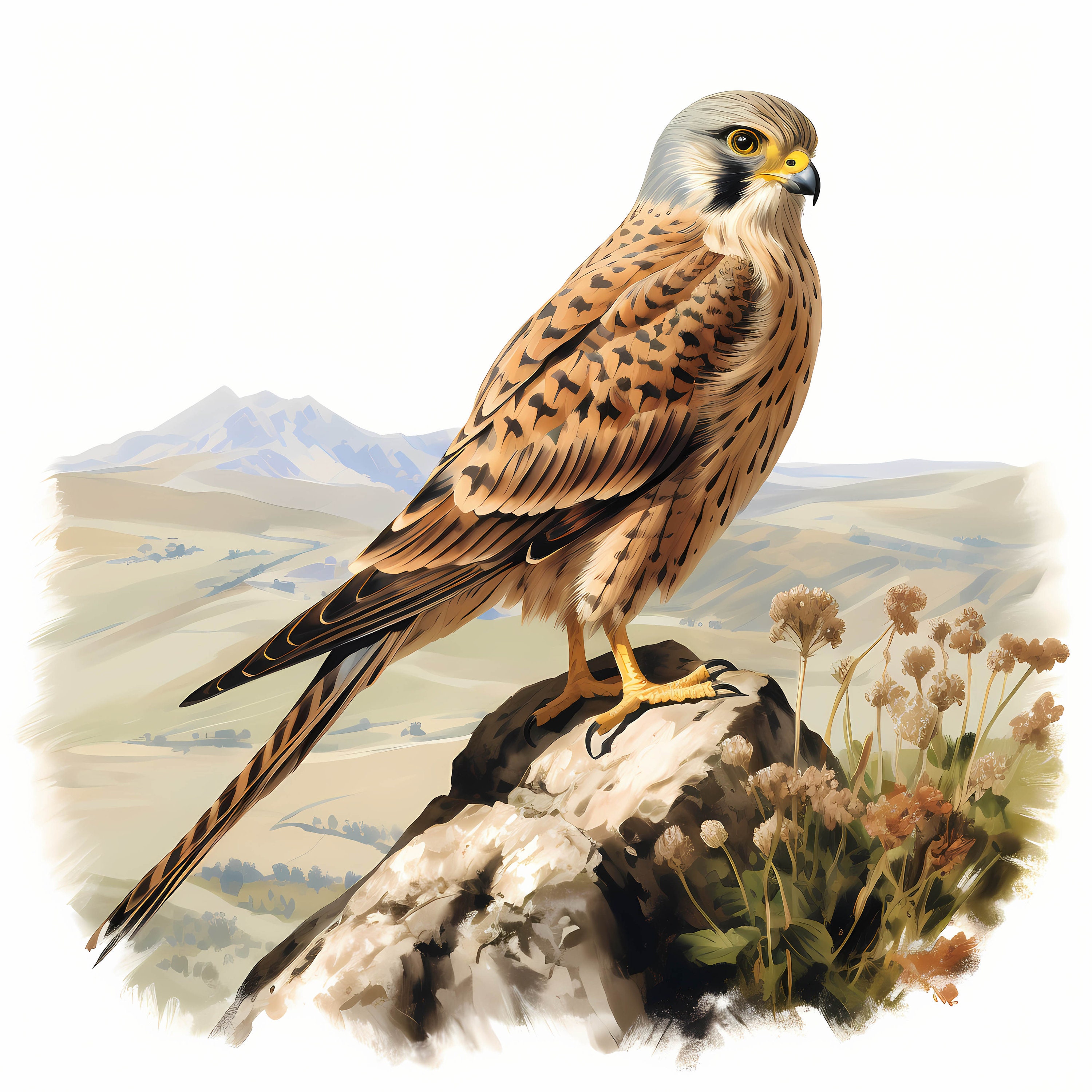 Kestrel Watercolor Clipart Bundle, Cute Colorful Kestrel Set, Nursery ...