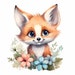 Cute Baby Fox Watercolor Clipart Bundle, Funny Fox Clipart, Sublimation ...