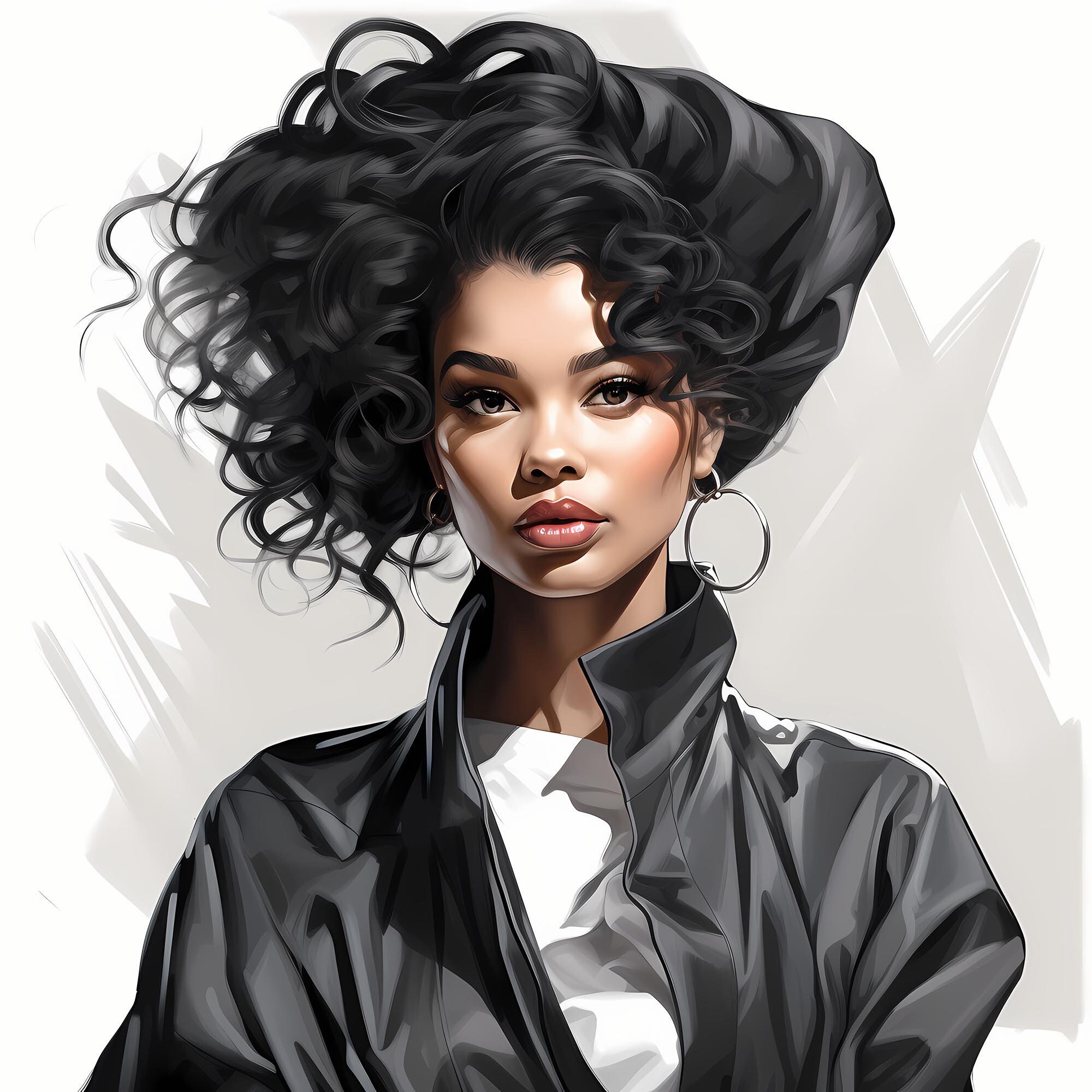 Black Woman Fashion Clipart African-american Girl Digital - Etsy