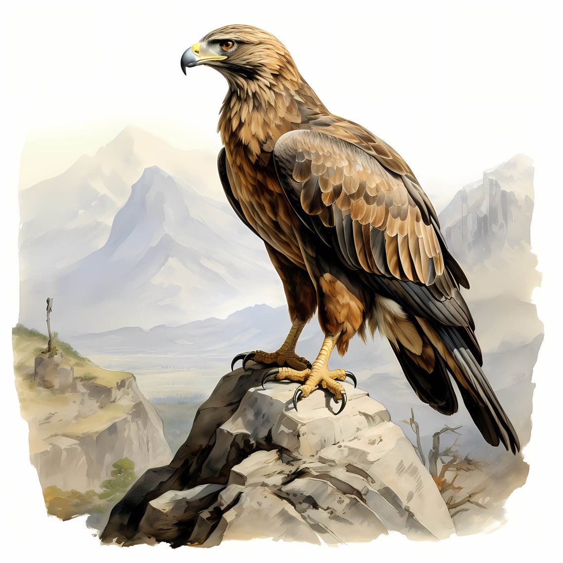 Buzzard Watercolor Clipart Bundle Cute Colorful Buzzard Set - Etsy