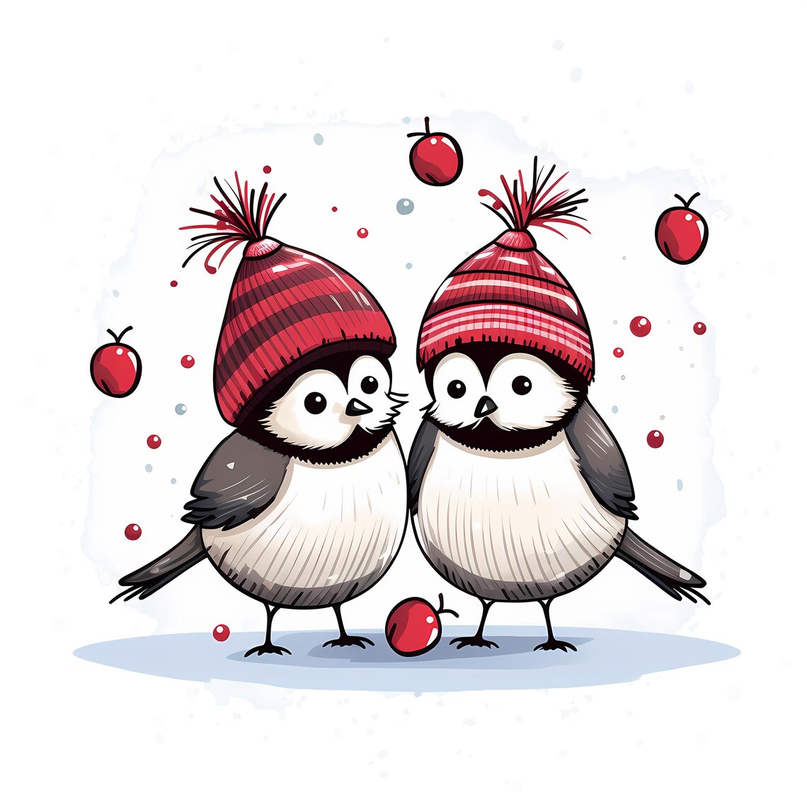 Happy Chickadee PNG Clipart Bundle Christmas Cards Chickadee - Etsy