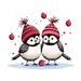 Happy Chickadee PNG Clipart Bundle, Christmas Cards Chickadee Set ...