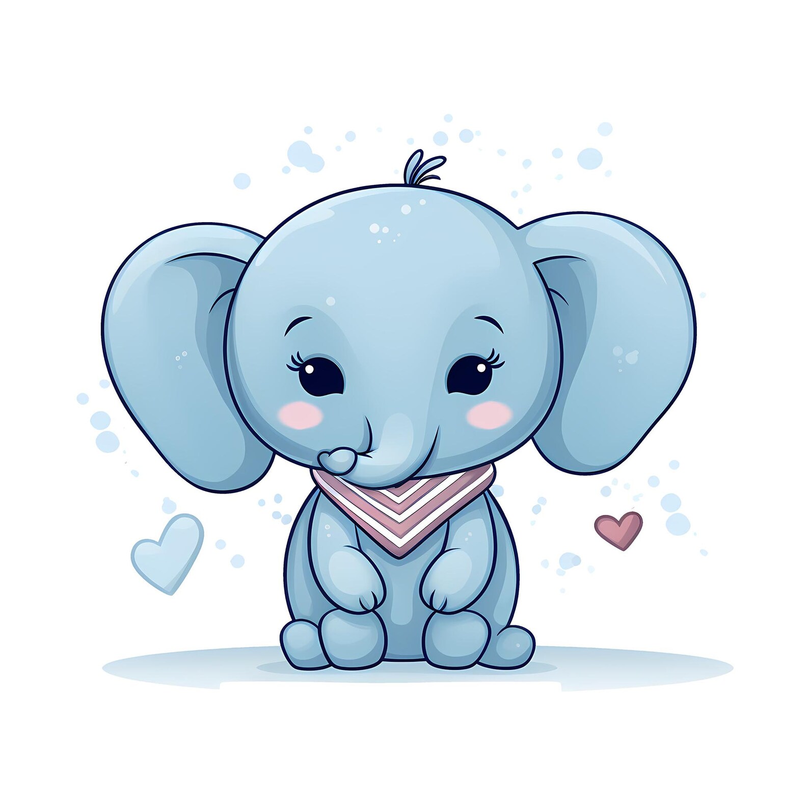 Cute Blue Elephant Watercolor PNG Clipart, Blue Elephant Birthday ...