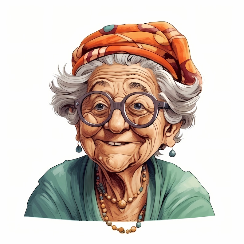 Cute Grandma Clipart Bundle Funny Grandma Cartoon Family - Etsy