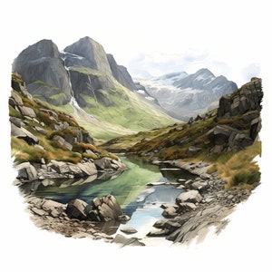 Snowdonia National Park Watercolor Sketch, Snowdonia National Park ...