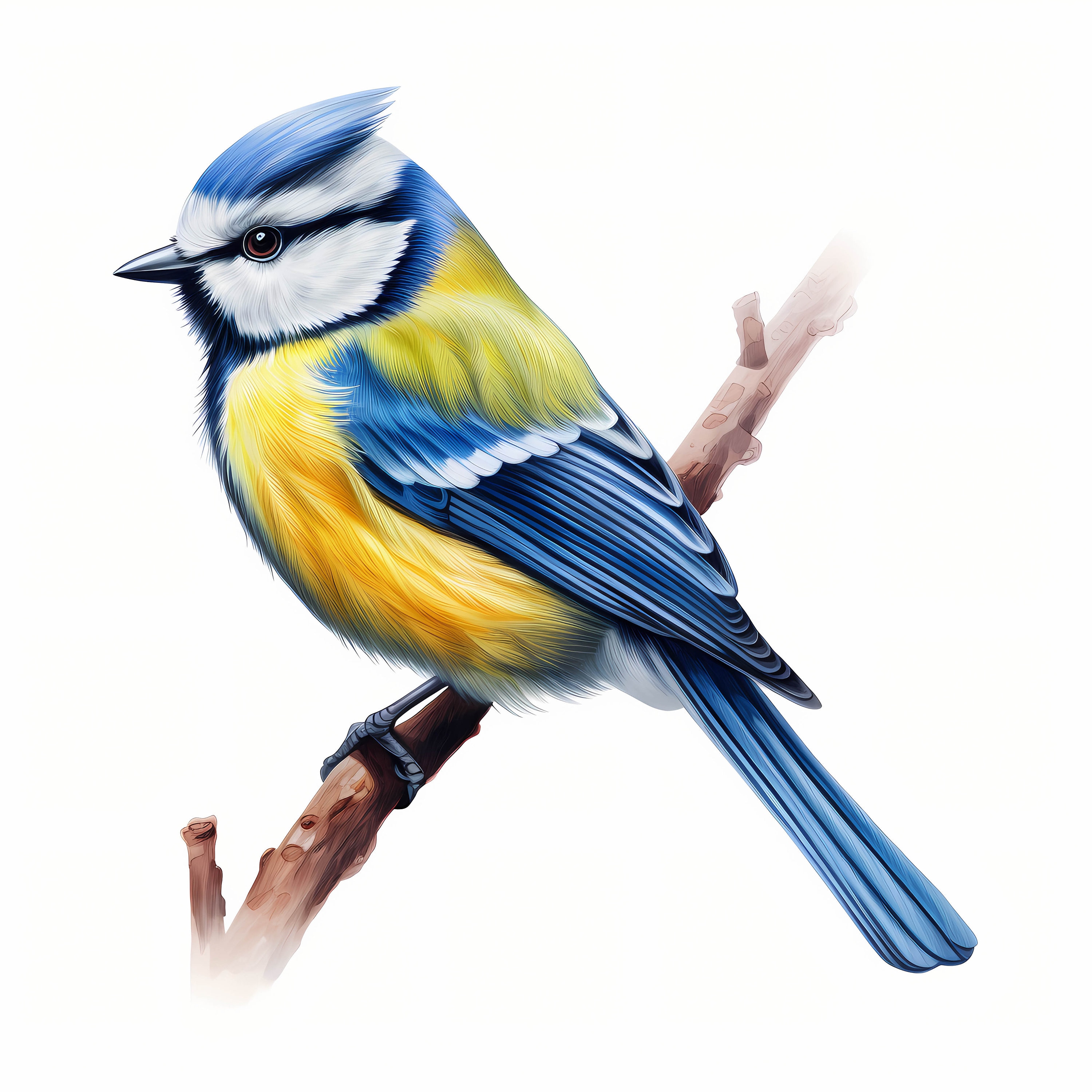Blue Tit Watercolor Clipart Bundle, Colorful Blue Tit Set, Nursery ...