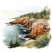 Acadia National Park Watercolor Sketch Art Bundle Acadia - Etsy