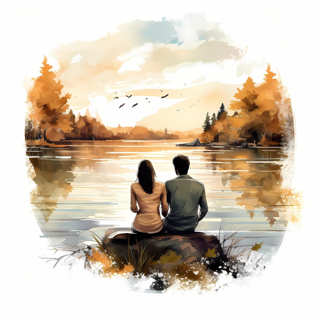 Valentine's Day Romantic Couple Watercolor Bundle, Happy Couple ...