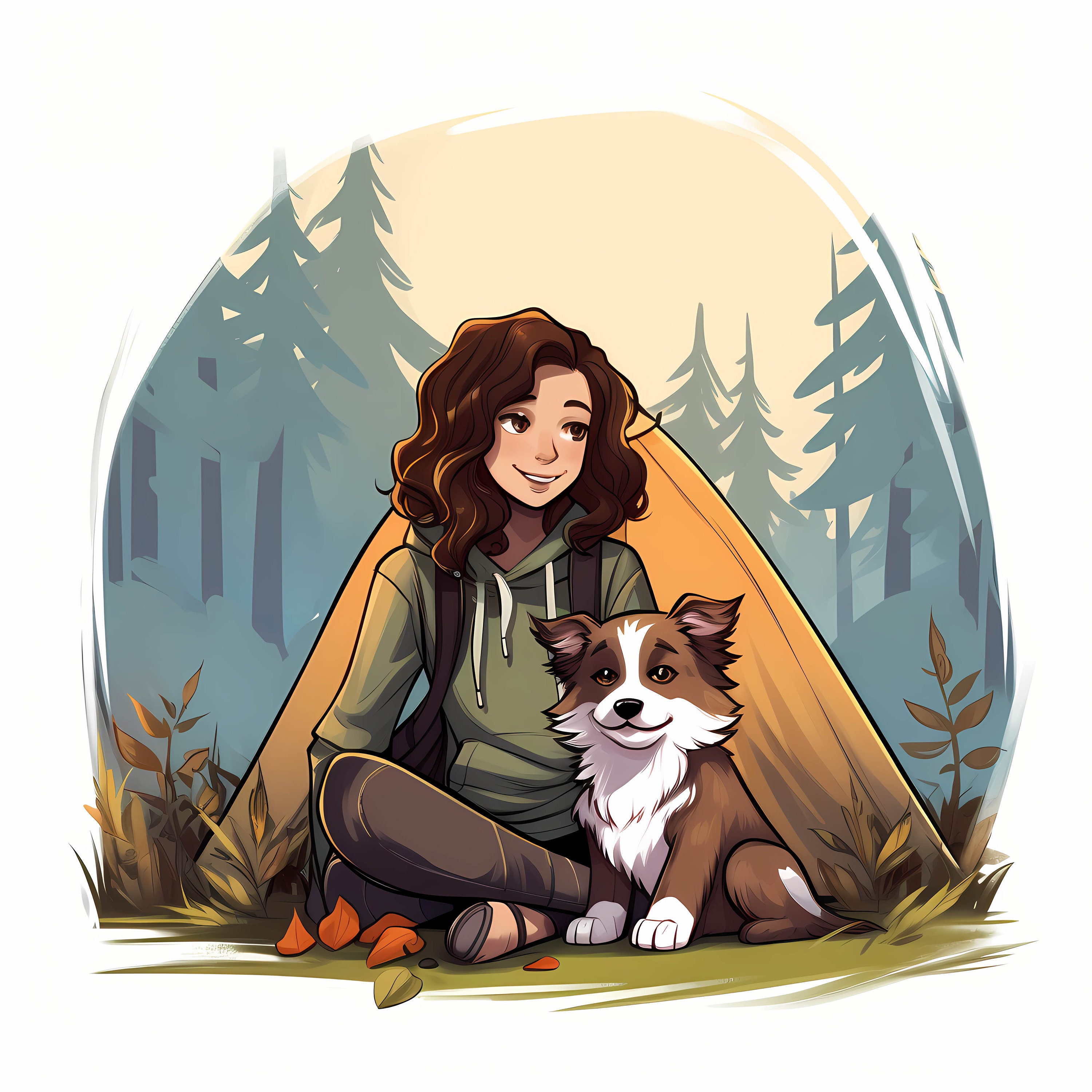 Camping Picnic Drawing Clipart Bundle Person Camping With - Etsy