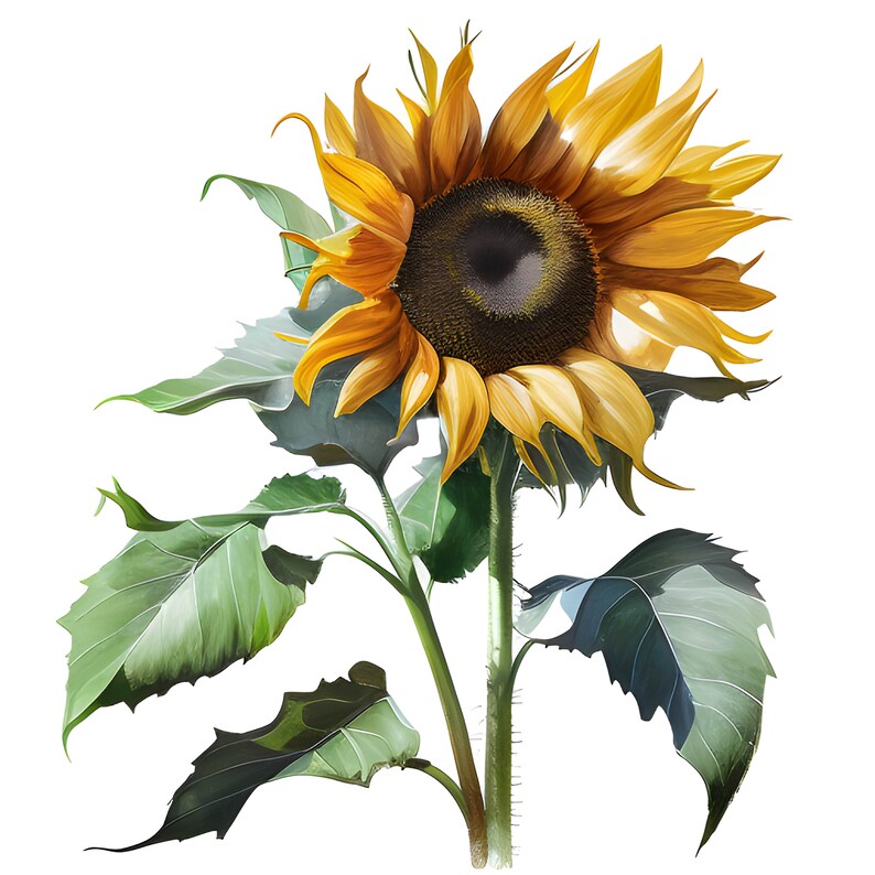 Sunflower Watercolor Clipart, Watercolor Floral Clipart, Sunflower ...