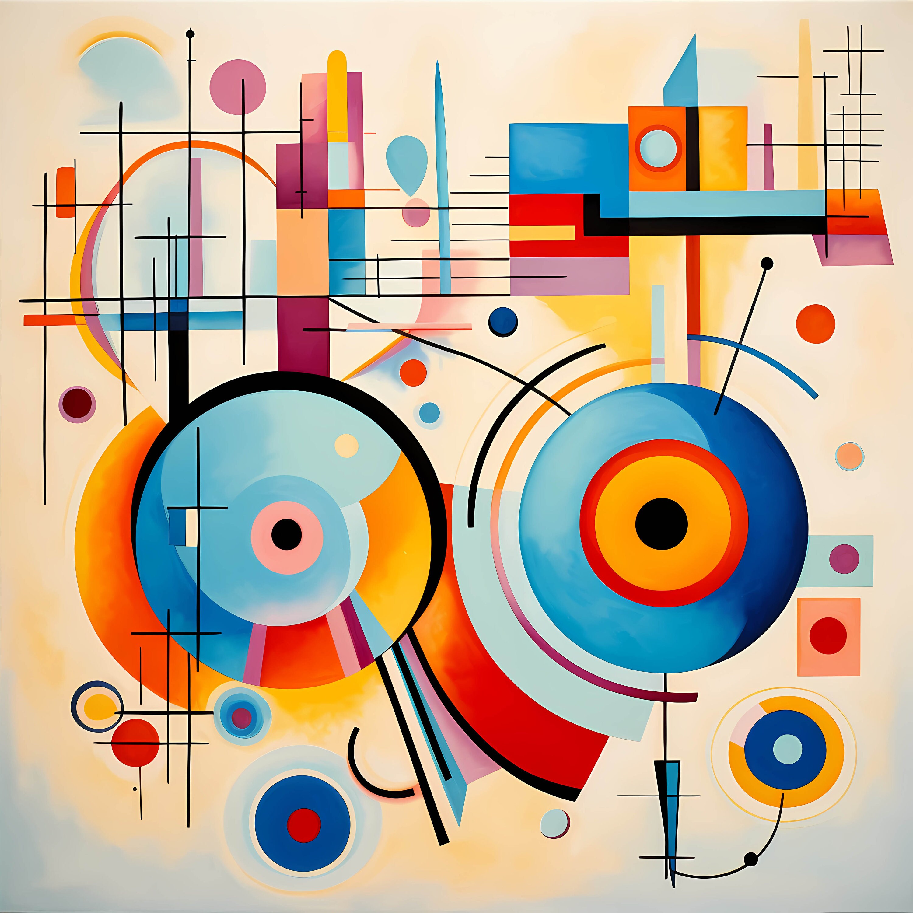 Vibrant Abstract Art Board Print Bundle, Vibrant Grid Wall Art & Decor ...