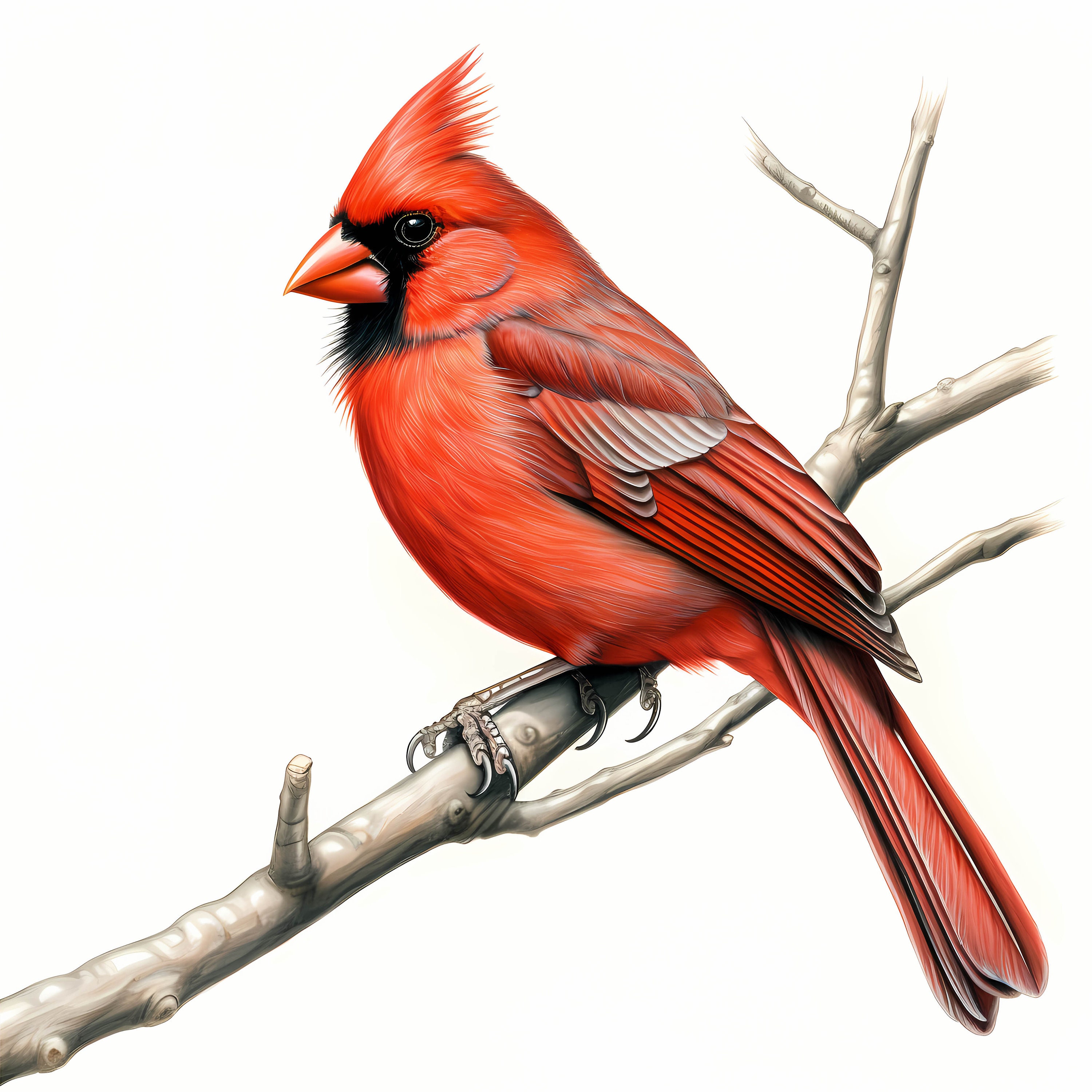 Red Cardinal Watercolor Clipart Bundle, Colorful Red Cardinal Set ...