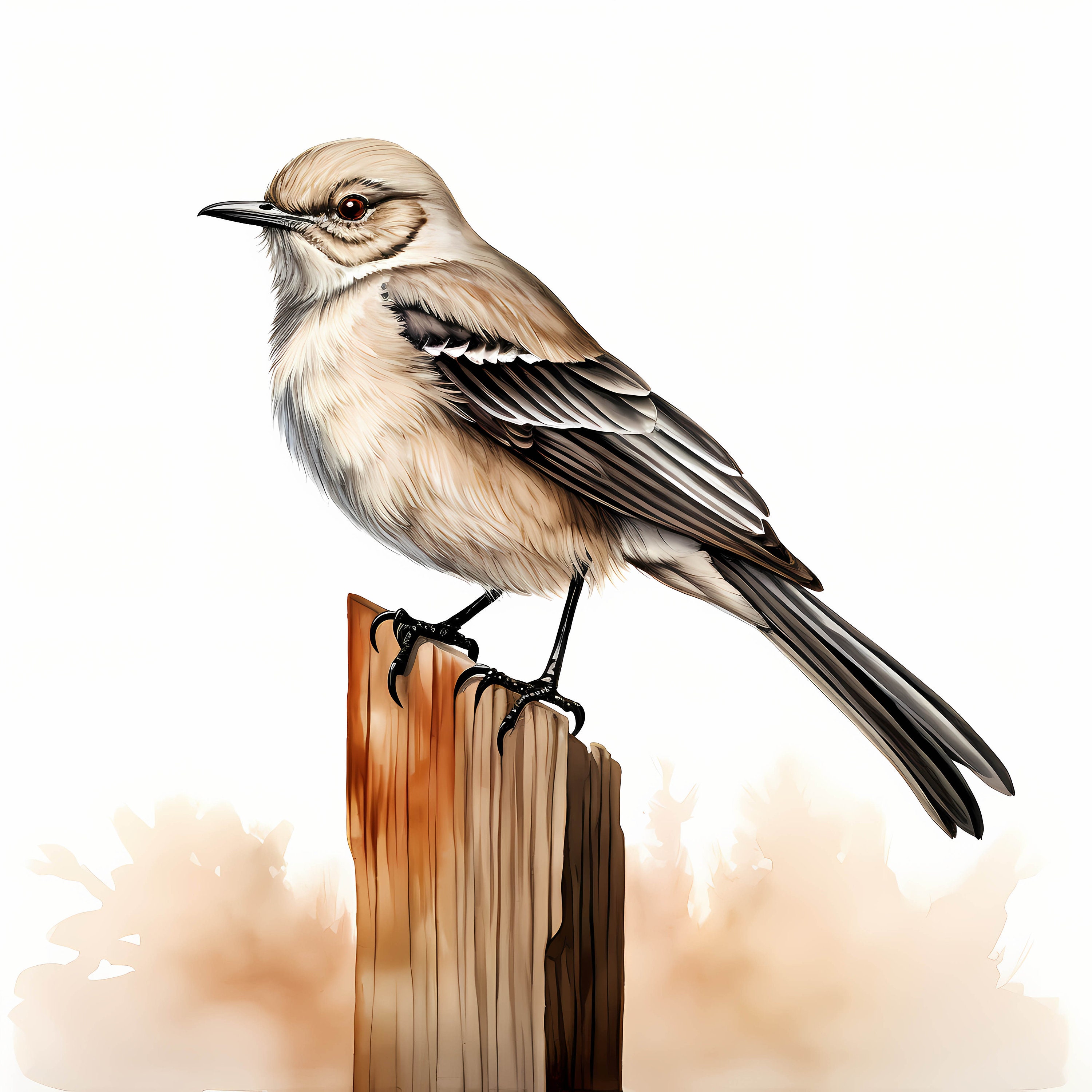 Mockingbird Watercolor Clipart Bundle, Colorful Northern Mockingbird ...