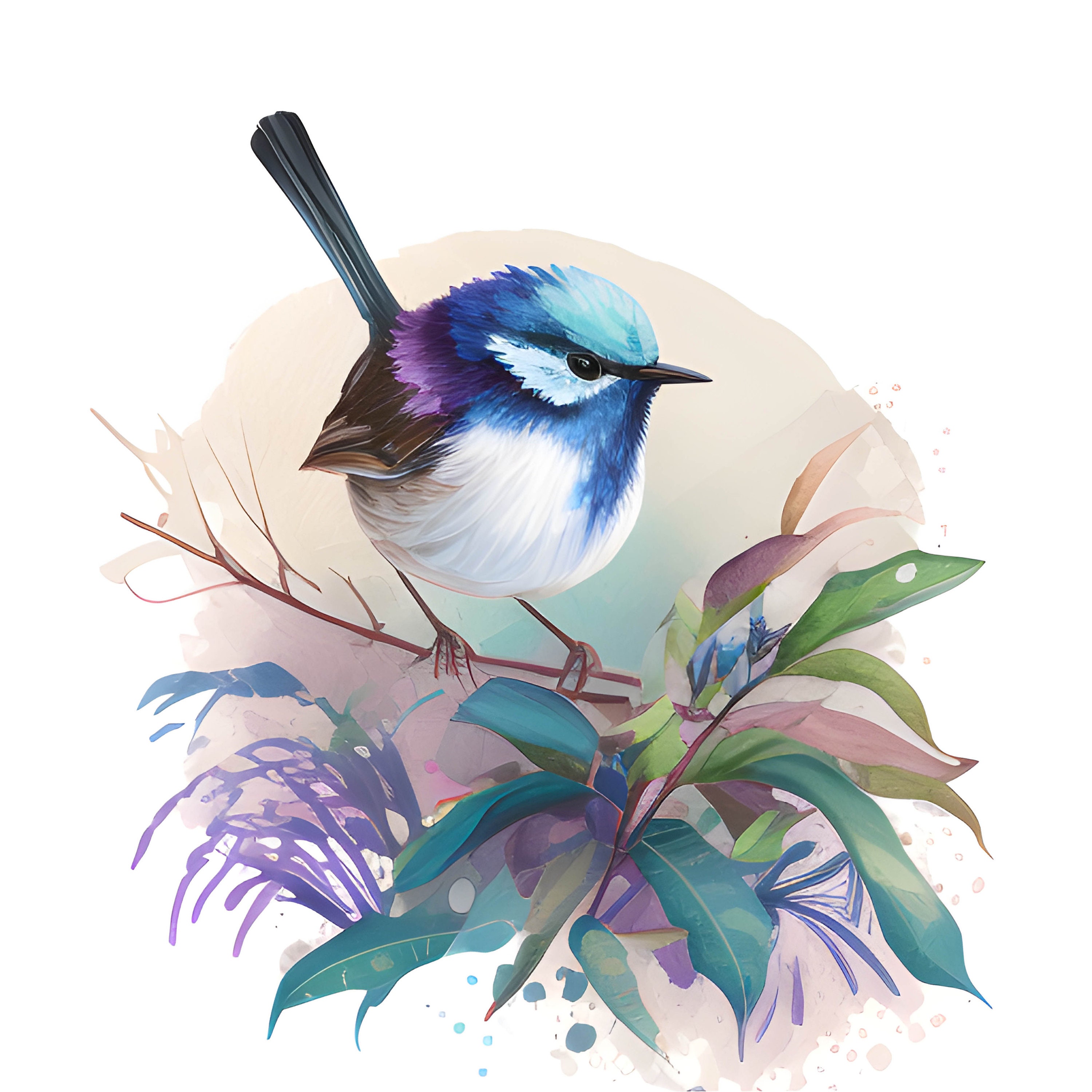 Watercolor Fairy-wren Bird Clipart, Fairy-wren Bird Set, Cute Colorful ...