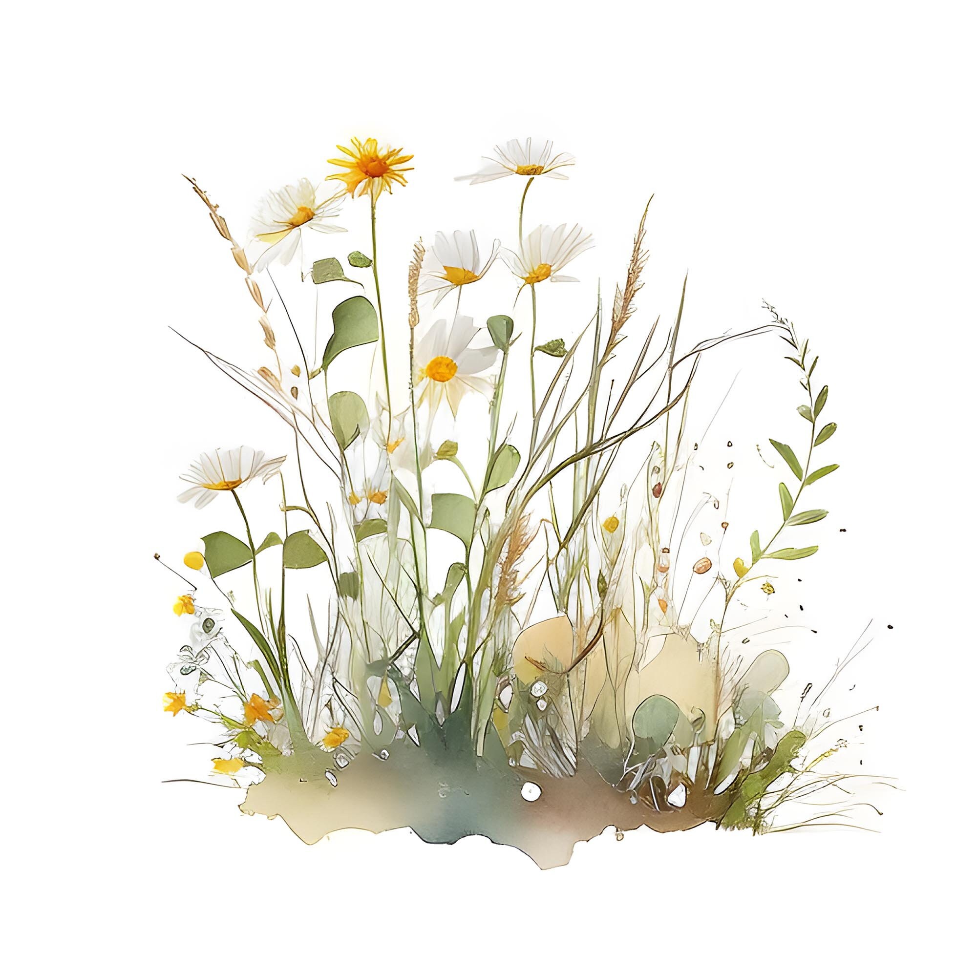 Watercolor Daisy Flowers Clipart, Floral Daisy Clipart, Daisies Bouquet ...