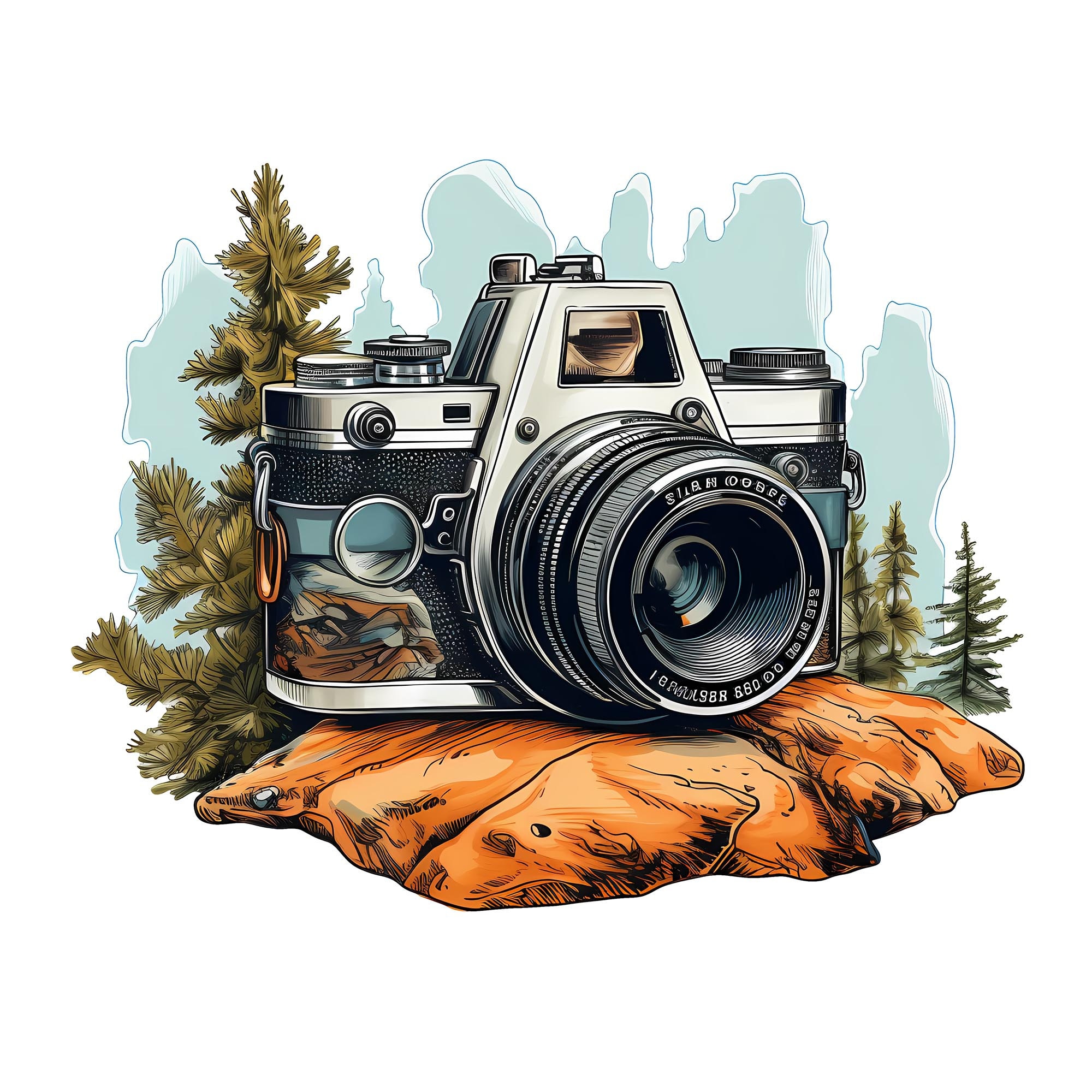 Vintage Camera Watercolor PNG Clipart Bundle, Old Camera Set, Retro ...