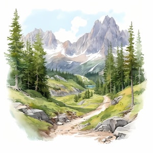 Triglav National Park Watercolor Sketch, Triglav National Park ...