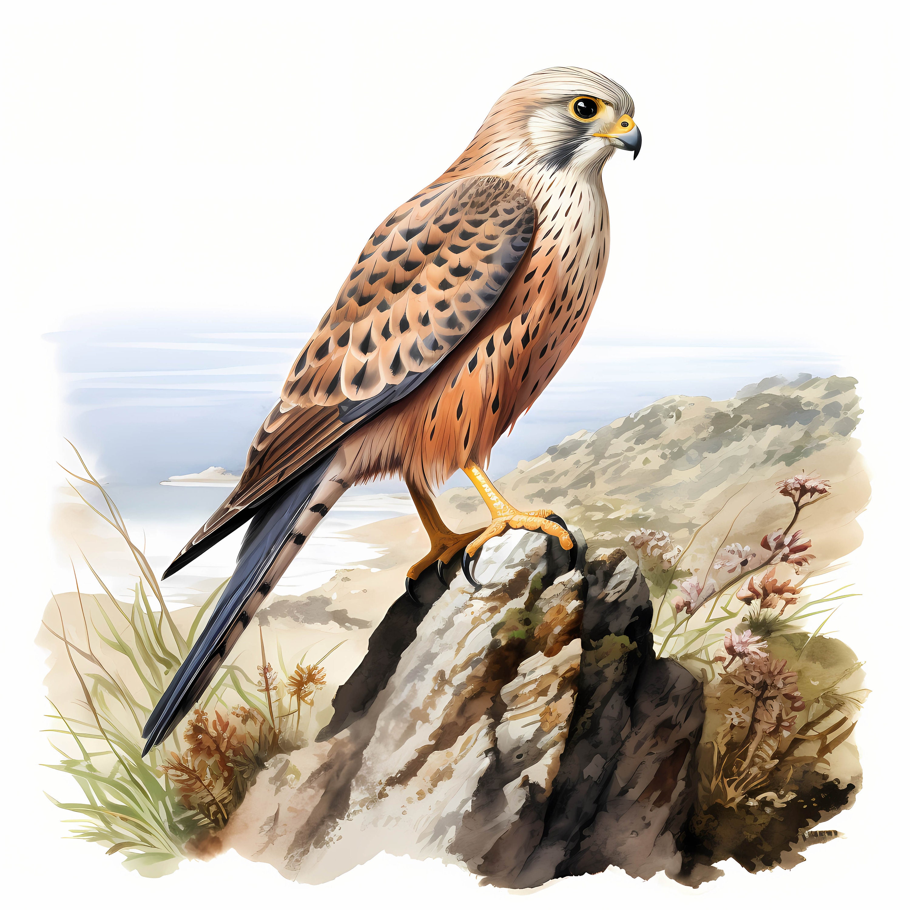 Kestrel Watercolor Clipart Bundle, Cute Colorful Kestrel Set, Nursery ...