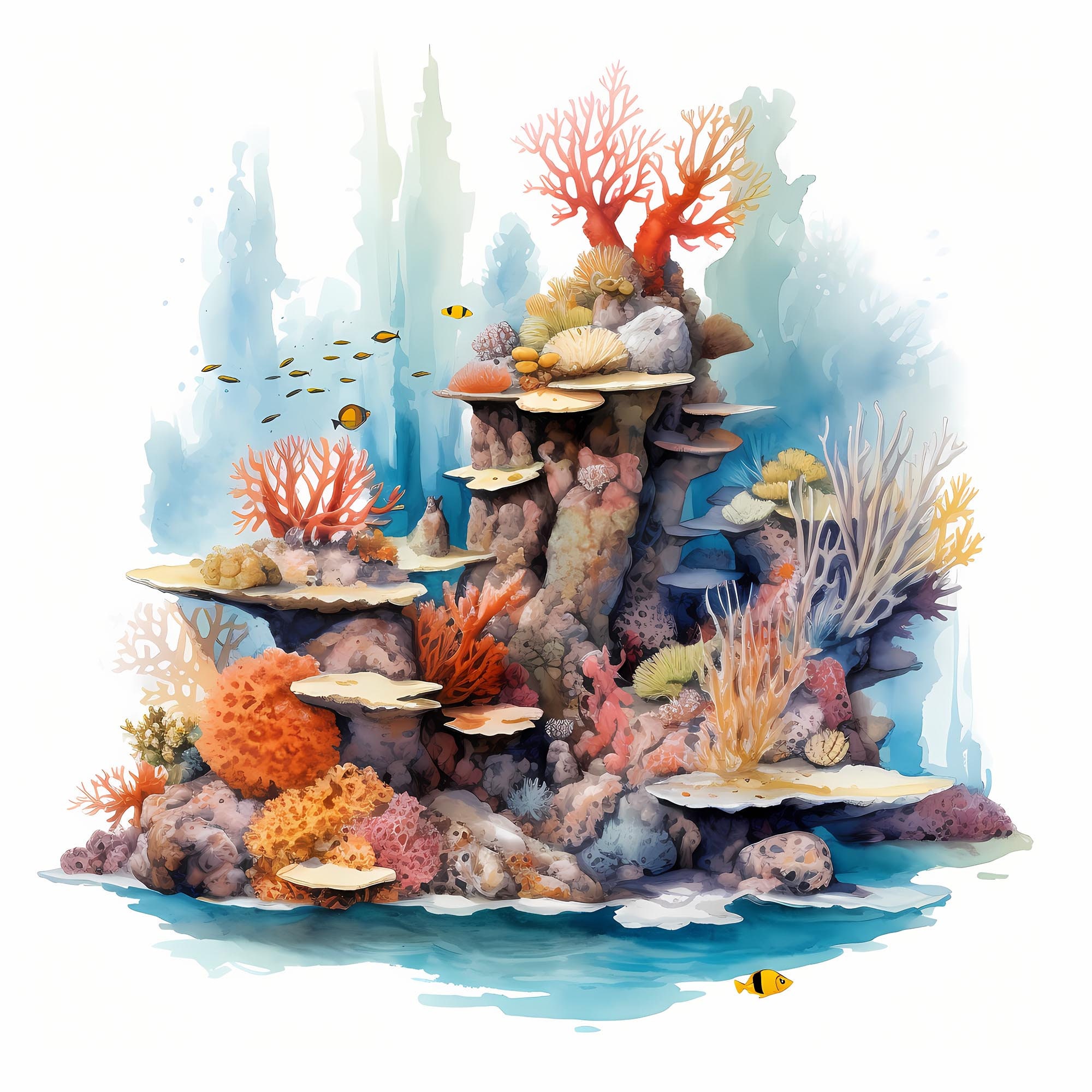 Great Barrier Reef Marine Park Watercolor Sketch Art Set, Great Barrier ...