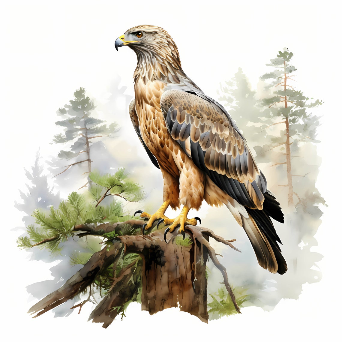 Buzzard Watercolor Clipart Bundle Cute Colorful Buzzard Set - Etsy