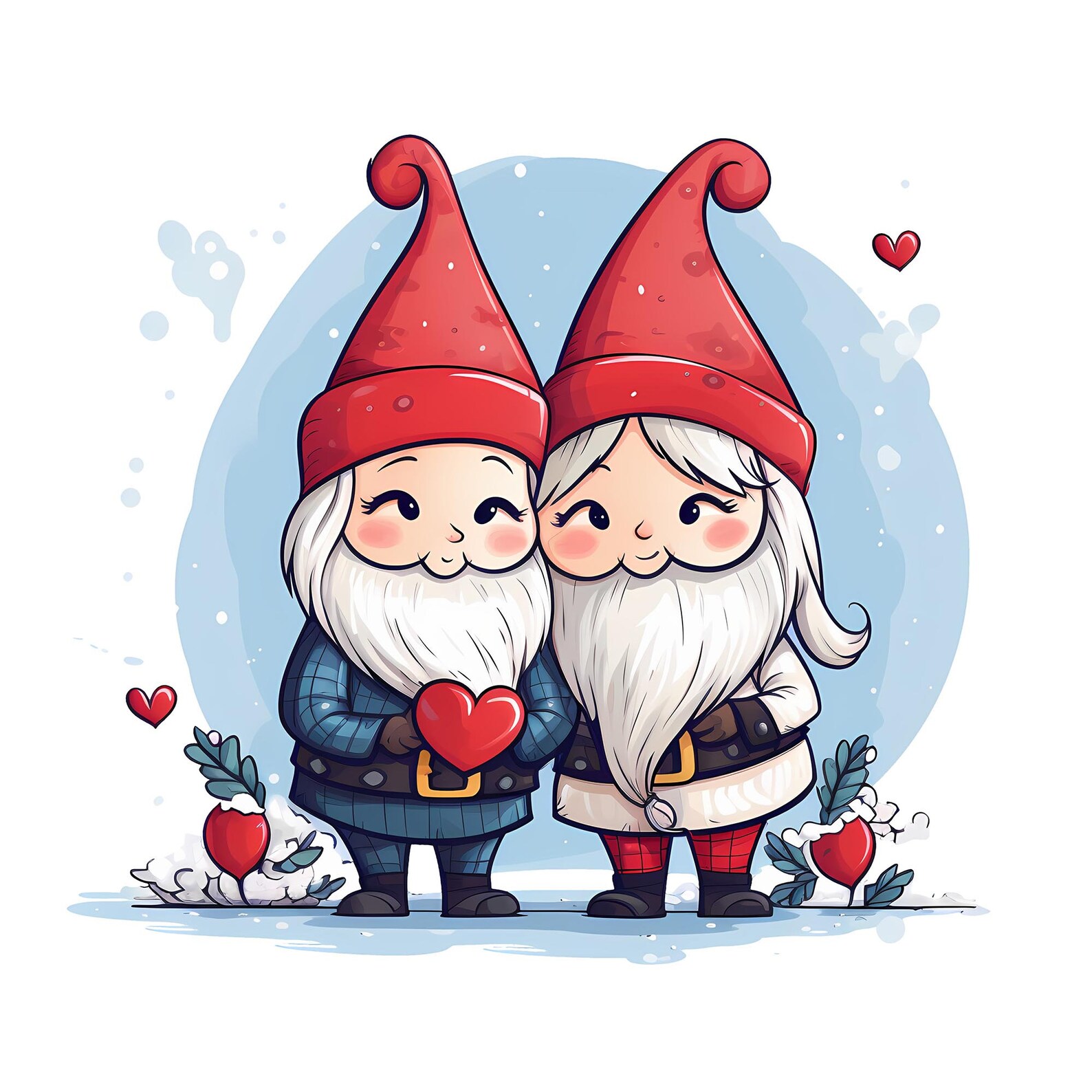 Christmas Gnome Couple Watercolor PNG Clipart Christmas Gnome - Etsy