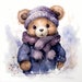 Adorable Teddy Bear Watercolor Clipart Bundle, Cute Teddy Bear ...