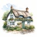 Cornish Cottage Watercolor Clipart, Cottagecore Watercolor Set, Cornish ...