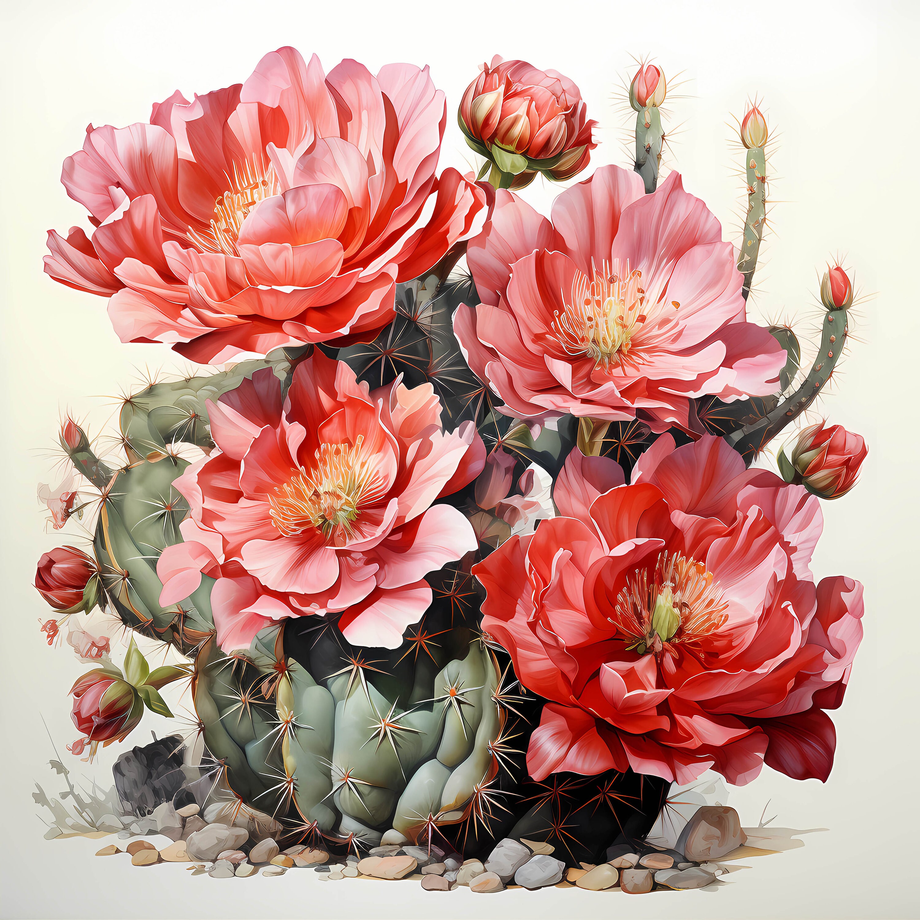 Cactus in Desert Watercolor Clipart Bundle, Watercolor Floral Clipart ...