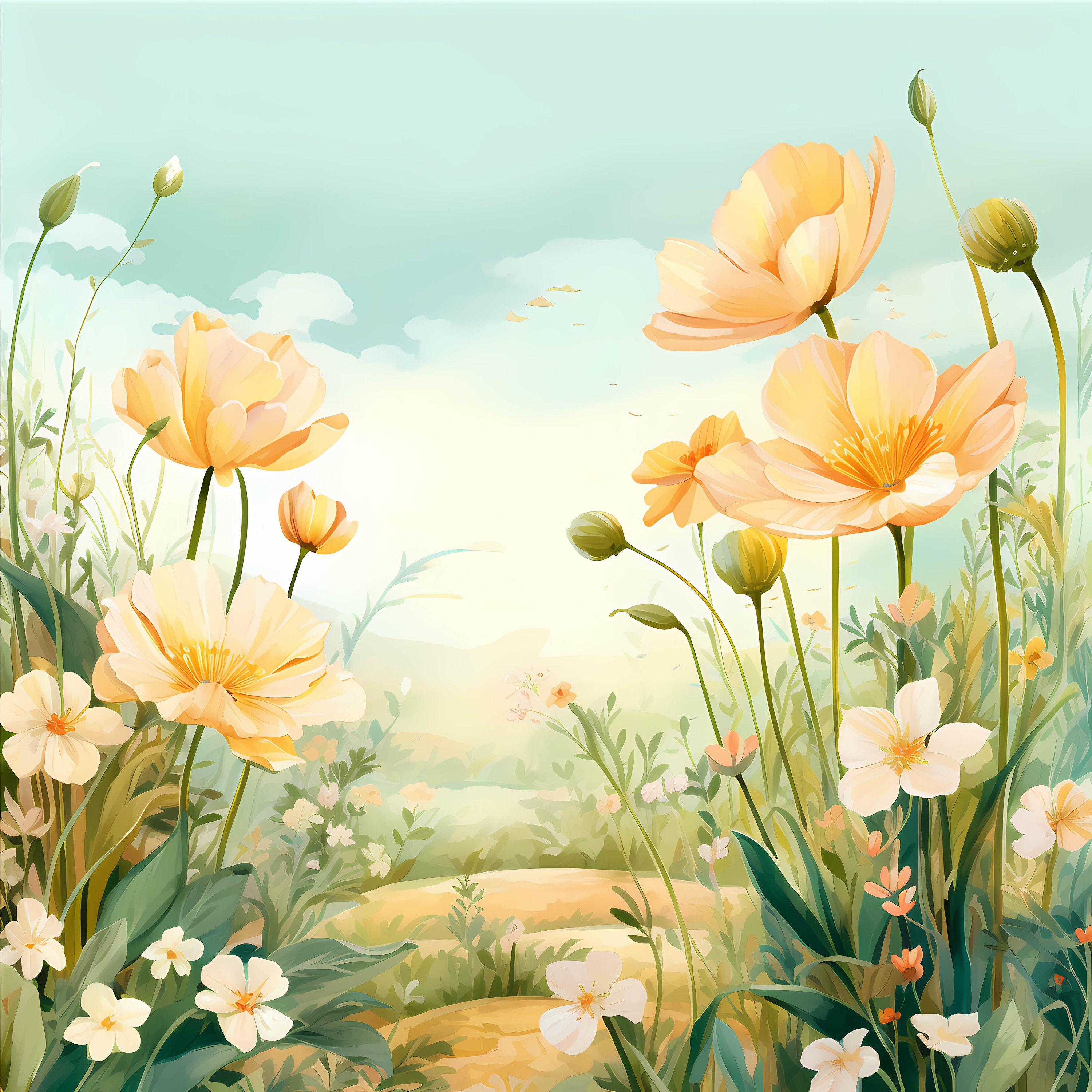 Spring Flowers Watercolor Clipart, Watercolor Floral Daisy Bundle ...