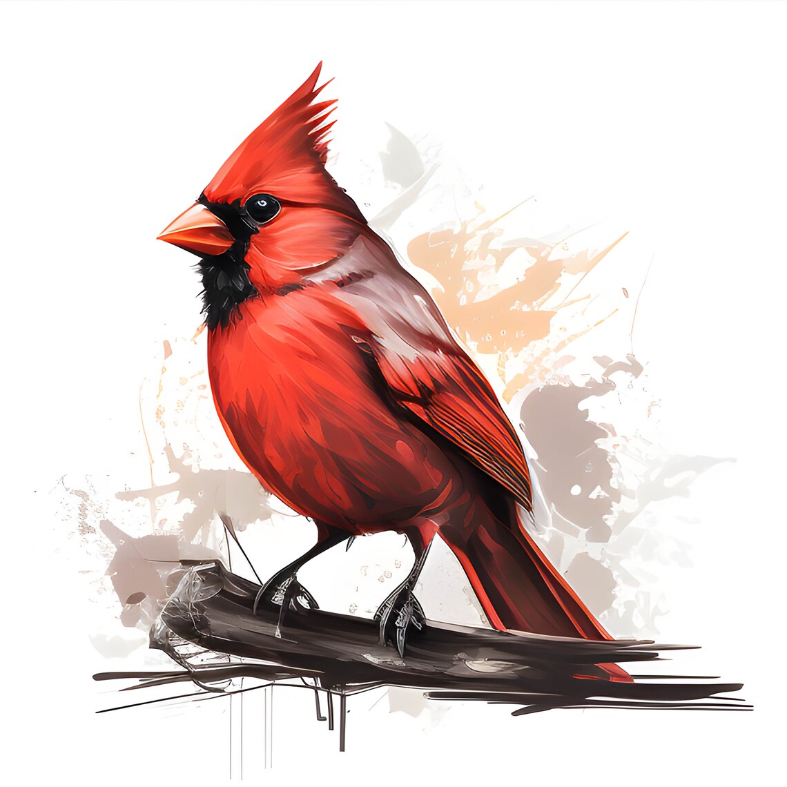 Watercolor Red Cardinal Bird Clipart Red Cardinal PNG Cute - Etsy