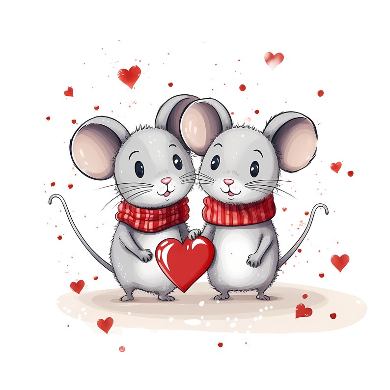 Christmas Mouse Watercolor PNG Clipart, Funny Mouse Clipart, Happy Mice ...