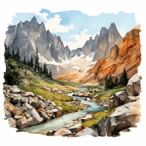 Triglav National Park Watercolor Sketch, Triglav National Park ...