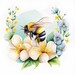 Watercolor Honey Bee Clipart, Spring Garden Bee Clipart, Wild Flowers ...