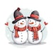 Happy Christmas Snowman PNG Couple Clipart, Cute Christmas Snowman ...