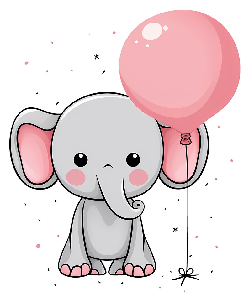 Cute Pink Elephant Watercolor PNG Clipart Pink Elephant - Etsy