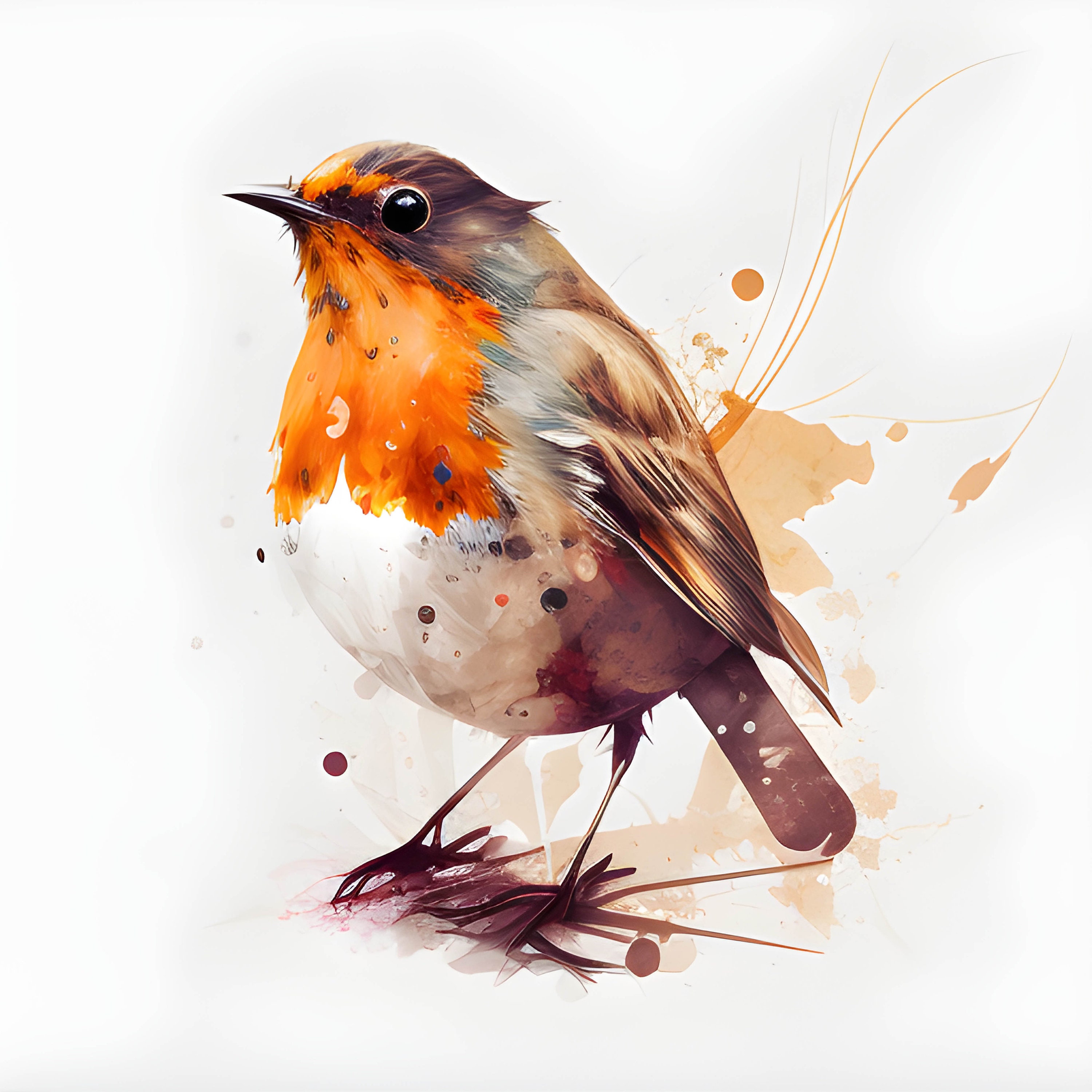 Watercolor Robin Bird Clipart Robin Bird PNG Cute Colorful Bird PNG ...