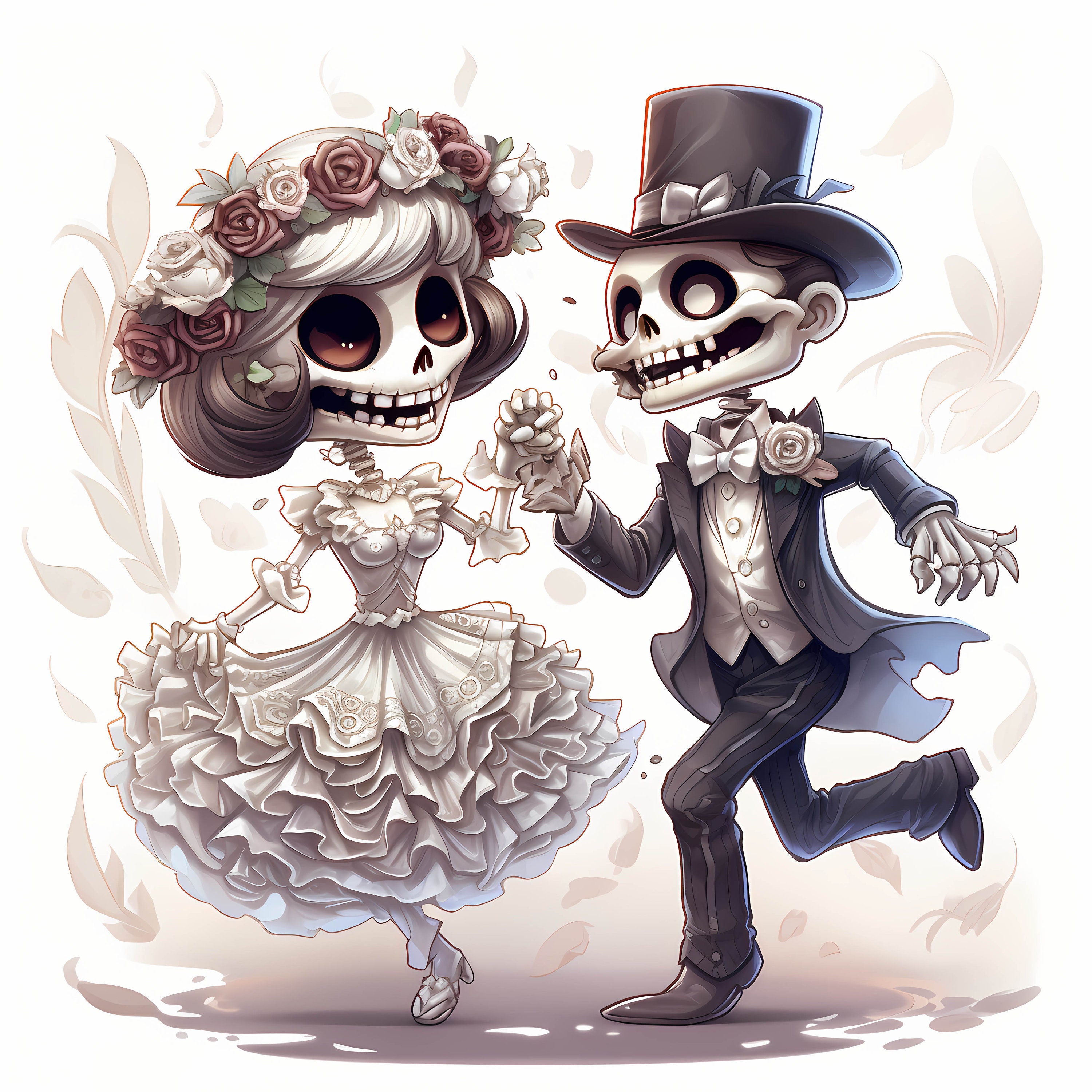 Halloween Spooky Romantic Skeleton Couple Dancing Salsa - Etsy