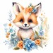 Cute Baby Fox Watercolor Clipart Bundle, Funny Fox Clipart, Sublimation ...