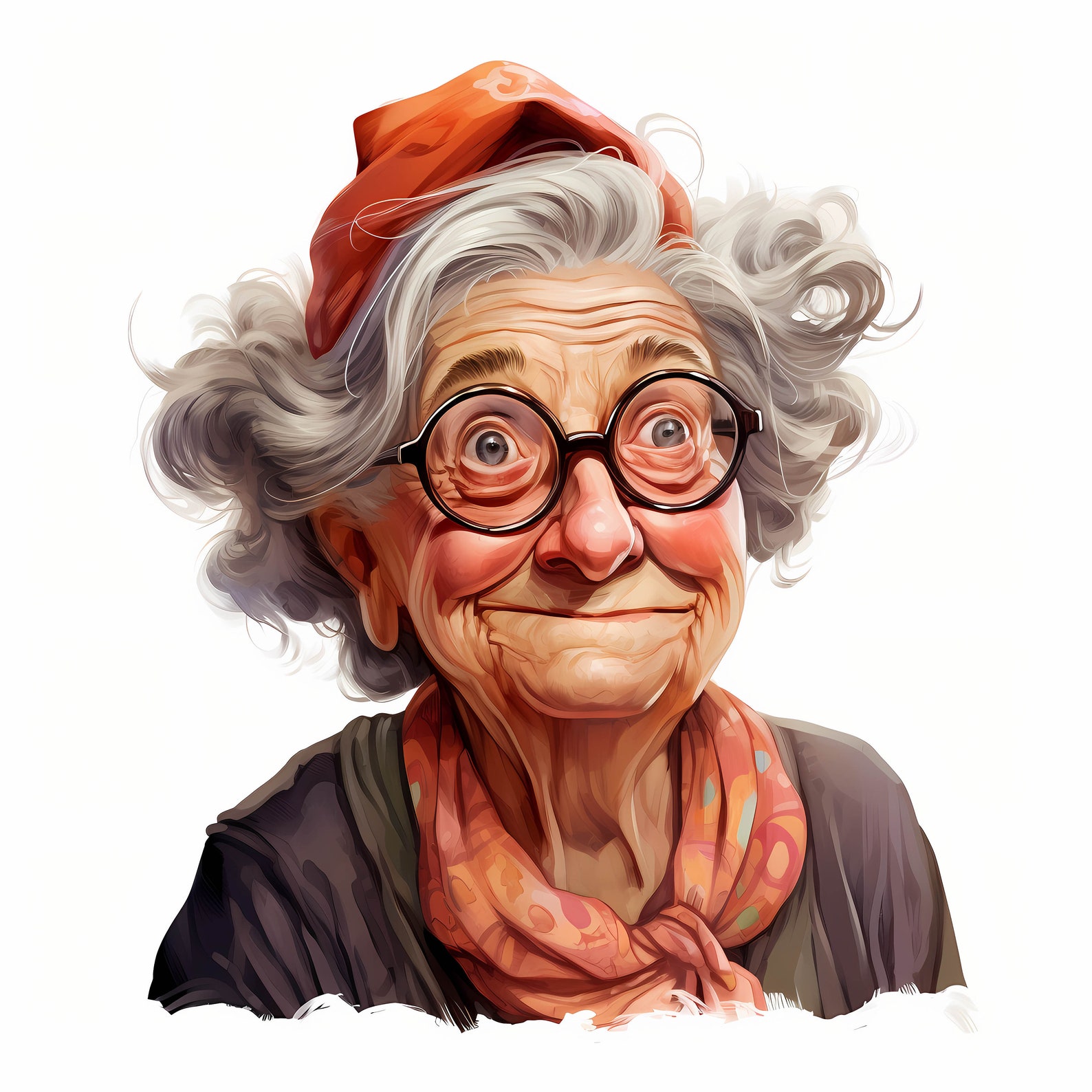Cute Grandma Clipart Bundle, Funny Grandma Cartoon Family Illustration ...