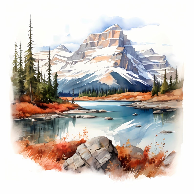 Jasper National Park Watercolor Sketch Art Bundle Jasper - Etsy